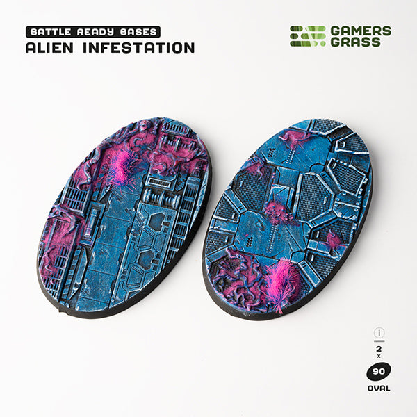 Battle Ready Bases: Alien Infestation- Oval 90mm (x2)- Oval 90mm (x2 ...