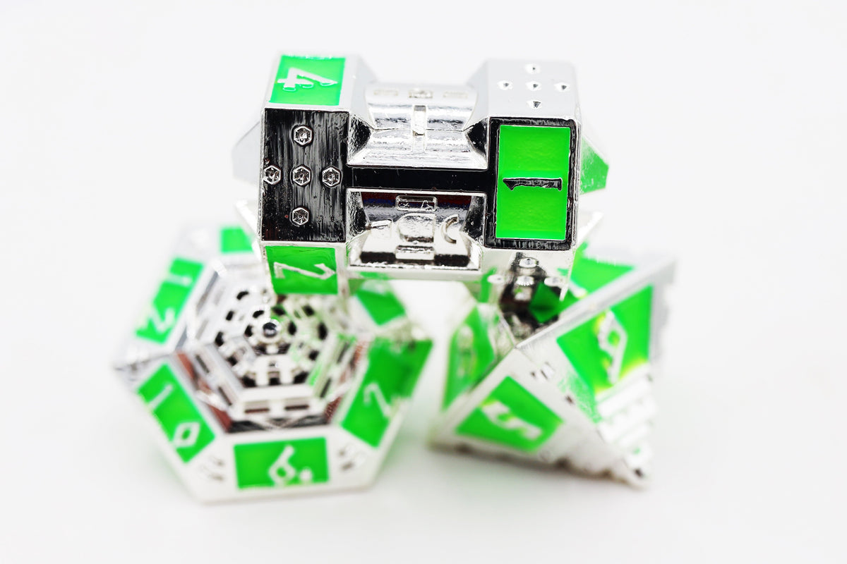 Dice 51: Neon Diamonds - Metal RPG Dice Set – The Gaming Guild