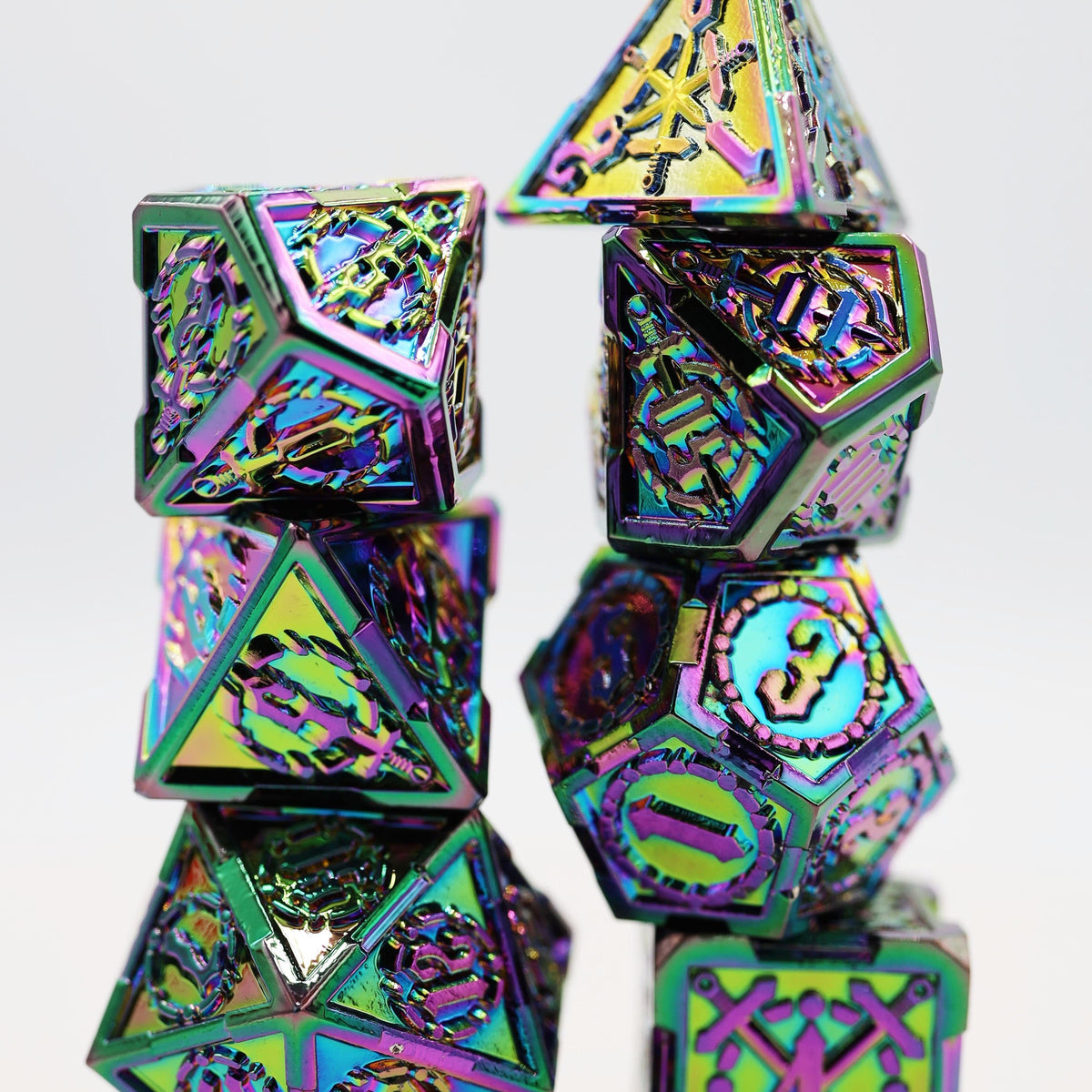 Crossed Swords: Opal Mined Sword - Metal RPG Dice Set – The Gaming Guild