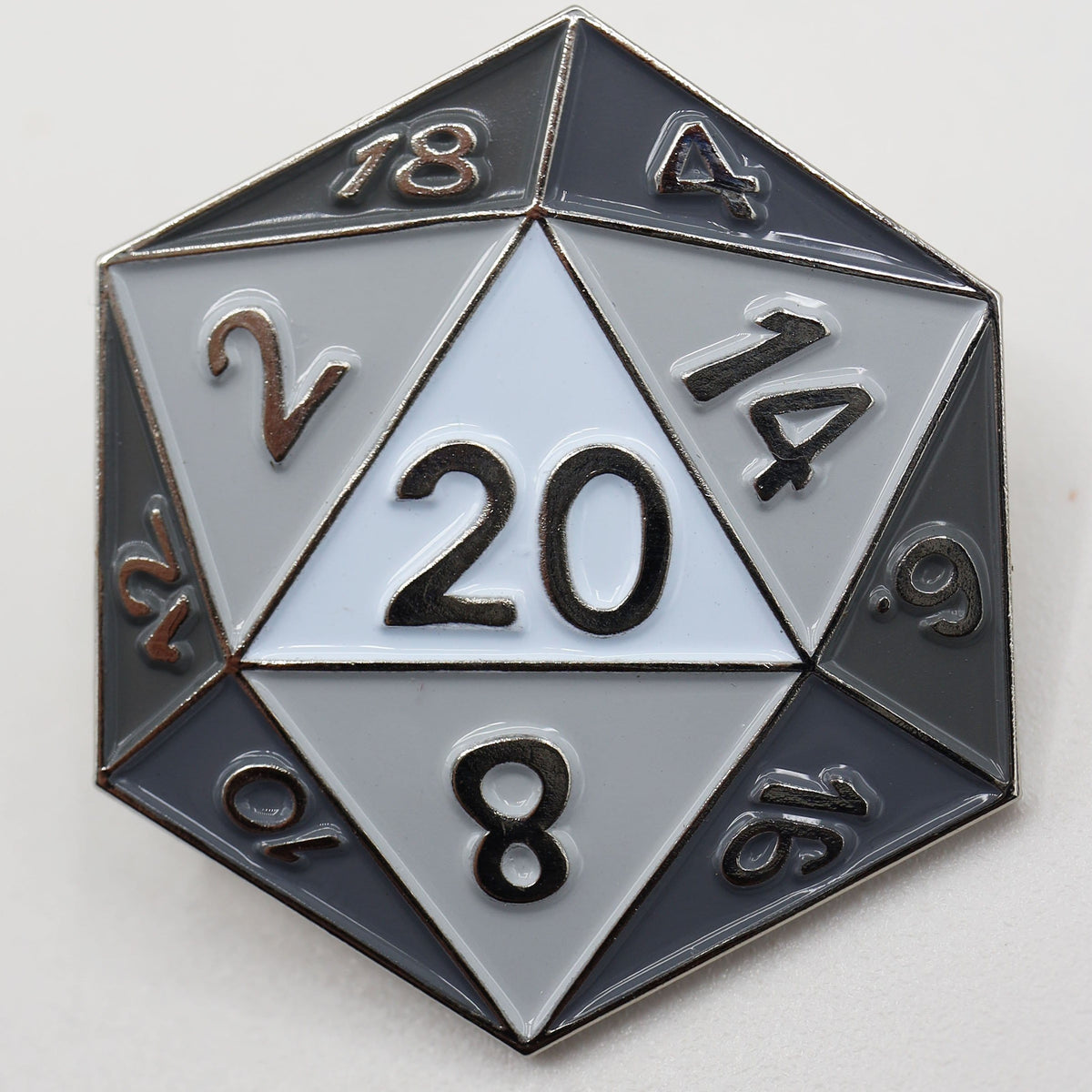 D20 Pin: White – The Gaming Guild
